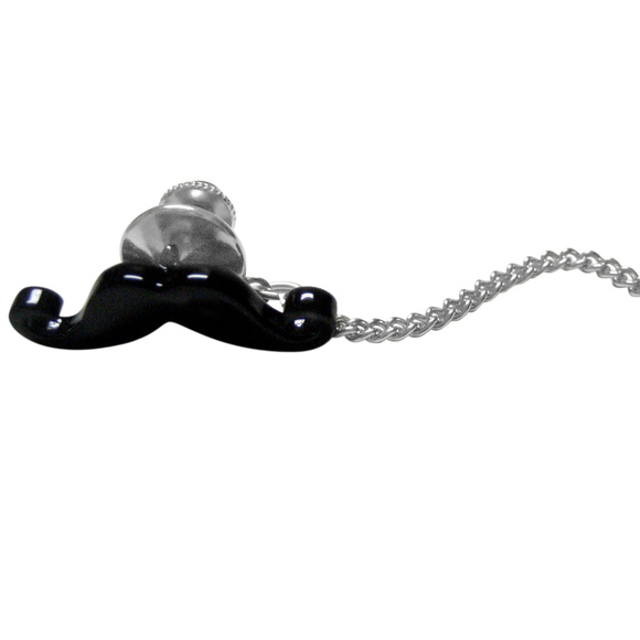 Kiola Designs | Accessories | Black Curly Mustache Tie Tack | Poshmark